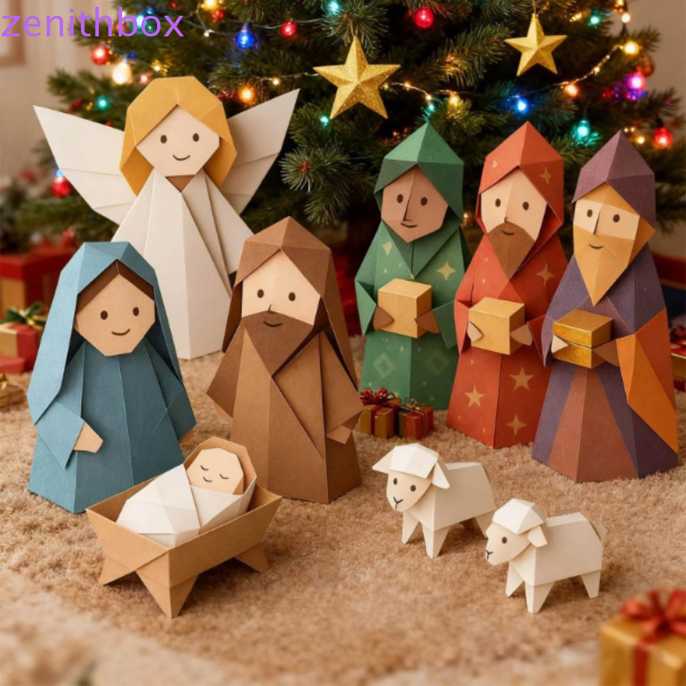 ZENITHBOX Origami Nativity Scene, Paper Craft Kit Educational Kit Paper ...