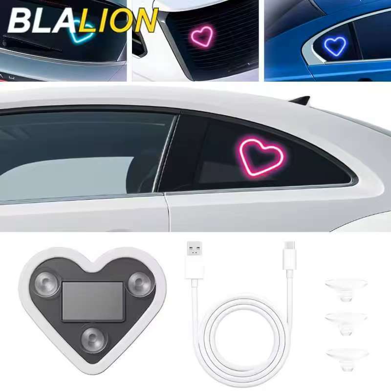 Heart Shaped Car Ambient Light Car Window Suction Cup Led Atmosphere ...