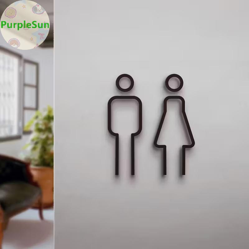 PurpleSun 3D Printed Bathroom Door Sign Male & Female Restrooms Symbol ...