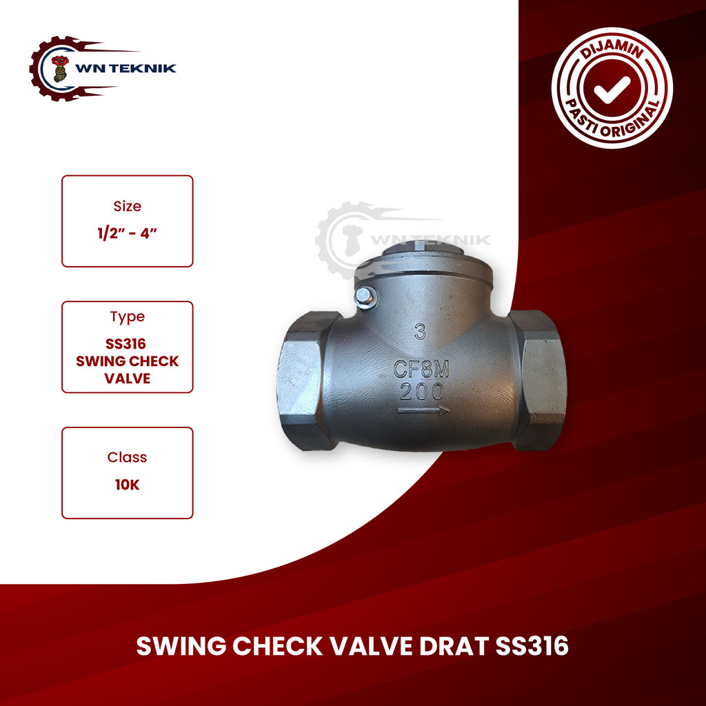SWING CHECK VALVE 2 1/ 2" INCH VALVE THREAD SS316 | Shopee Singapore