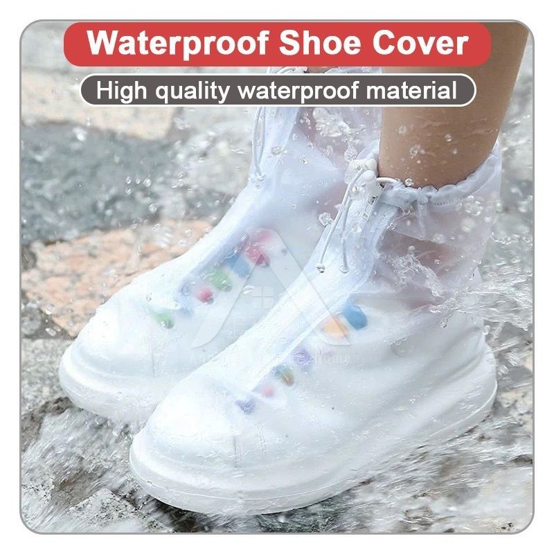 【𝗔𝗦𝗛】Rain Shoe Cover Zipper Anti-Slip Waterproof Reusable Washable ...