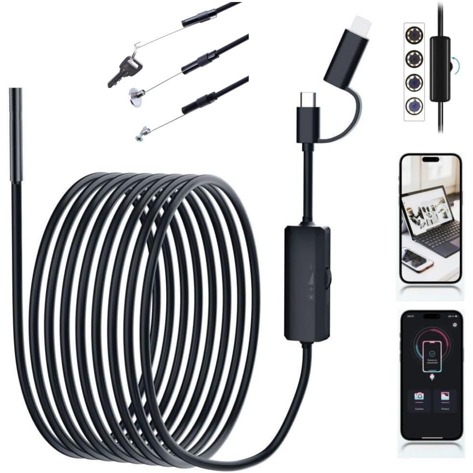 Endoscope Camera for iPhone 16/15/14/13/12/11 Pro Max & iPad, USB-C ...