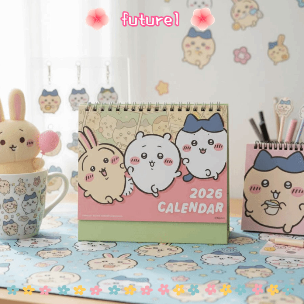 FUTUREE 2026 Chiikawa Calendar, Cartoon Usagi Portable Desk Calendar ...