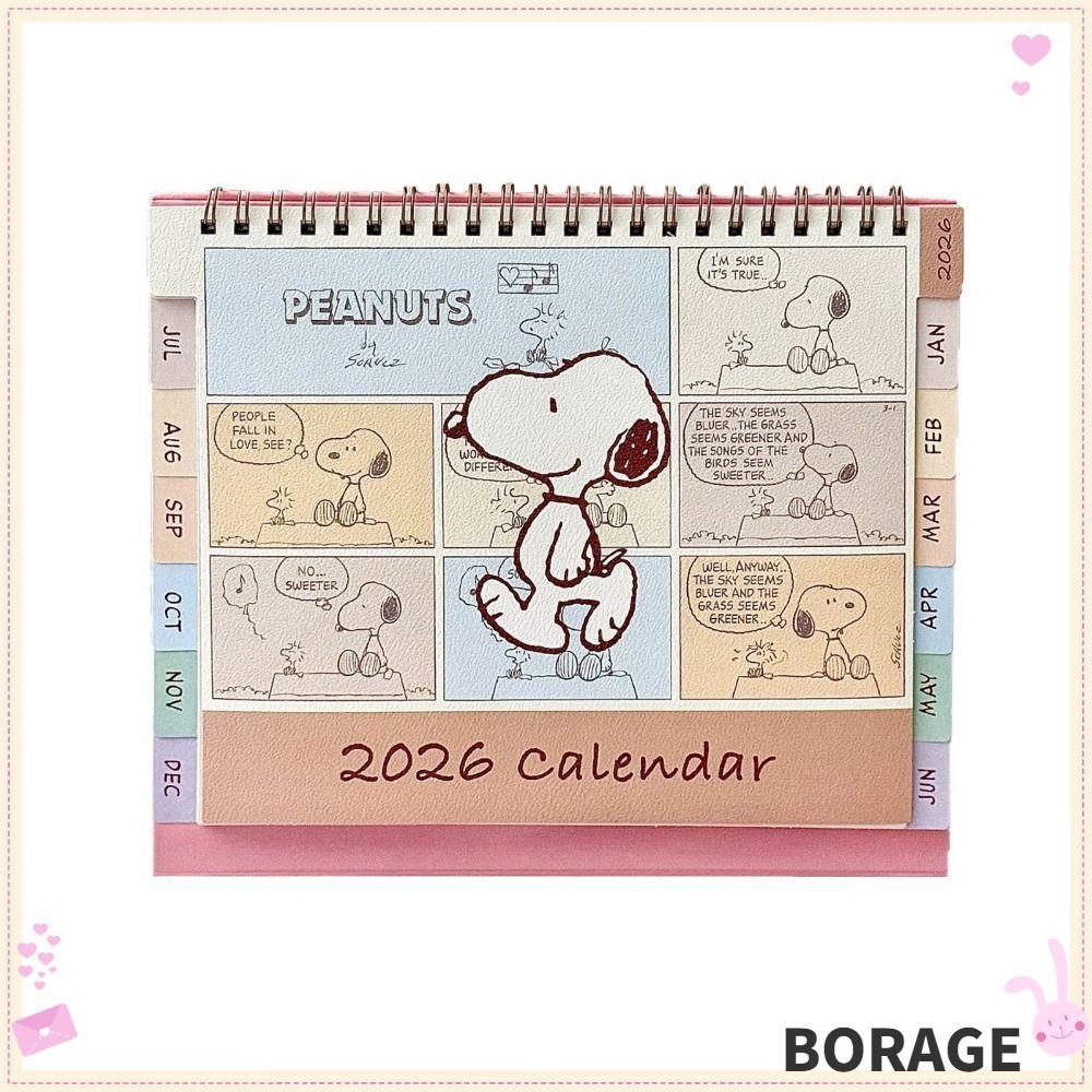 BORAG 2026 Snoopy Desk Calendar, With Memo Notes Flip Schedule Tabletop ...