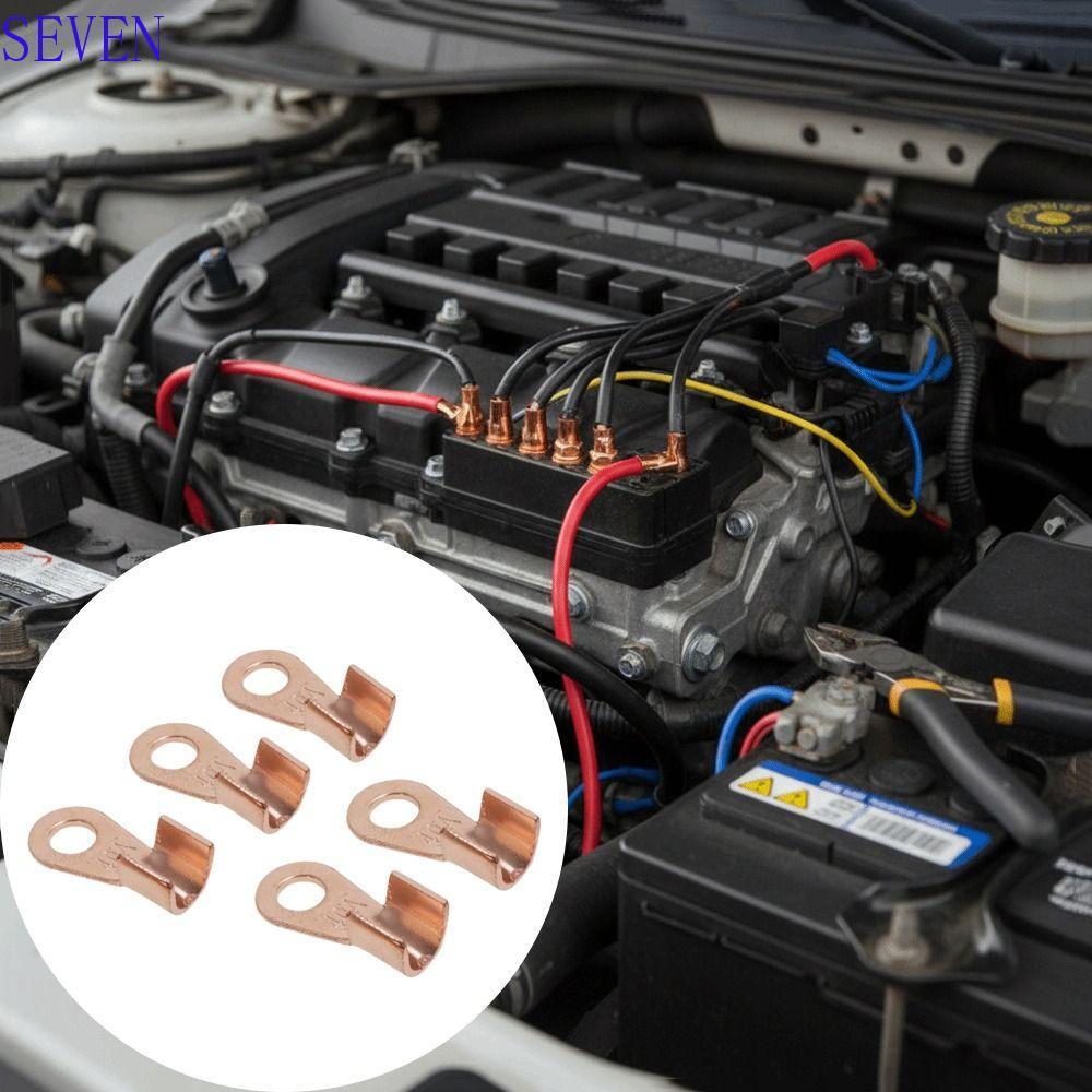 SEVEN Wire Terminal, Bare Nose Lugs Red Copper Crimp Terminals, Sheet ...