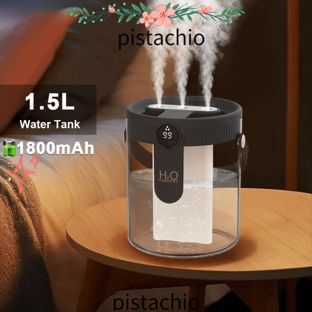 PISTACHIO Air Humidifier, Rechargeable 1.5L Top Fill Humidifier ...
