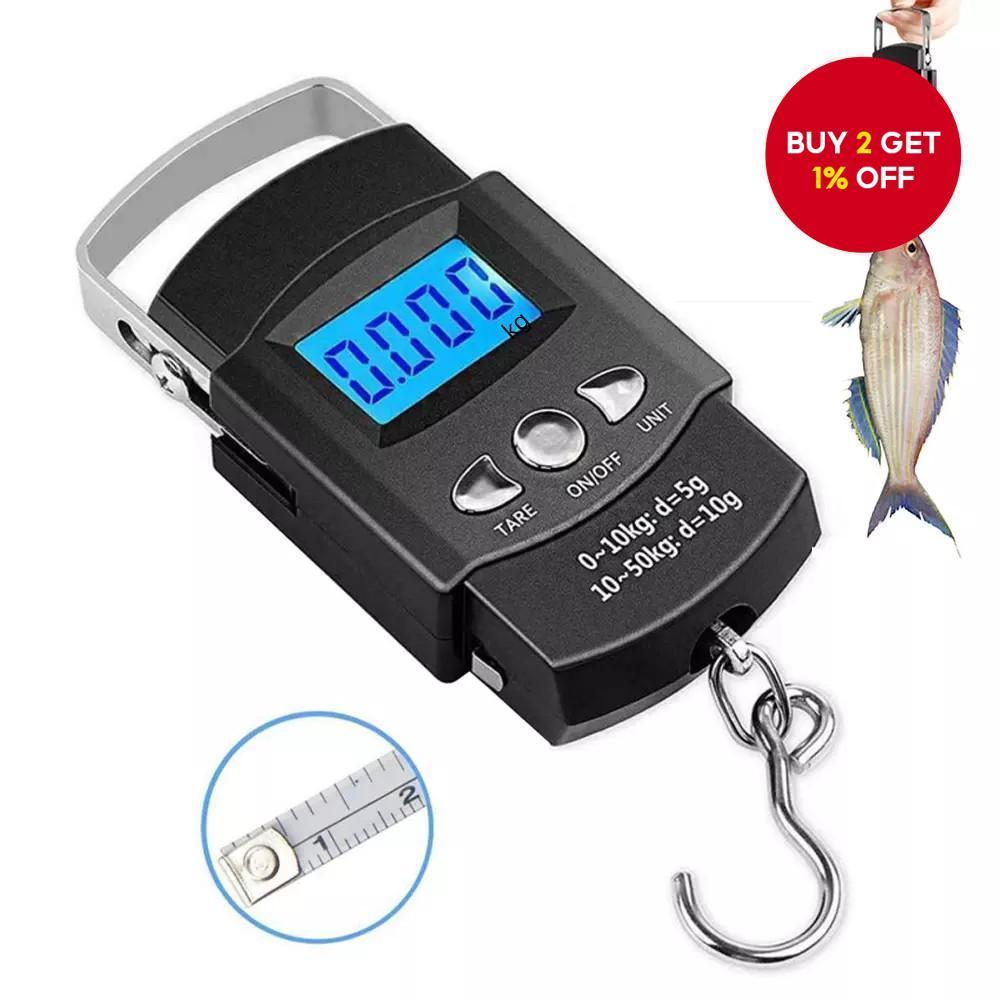 50kg/10g Digital Hand Scale - Portable LCD Hanging Scale with Tape ...