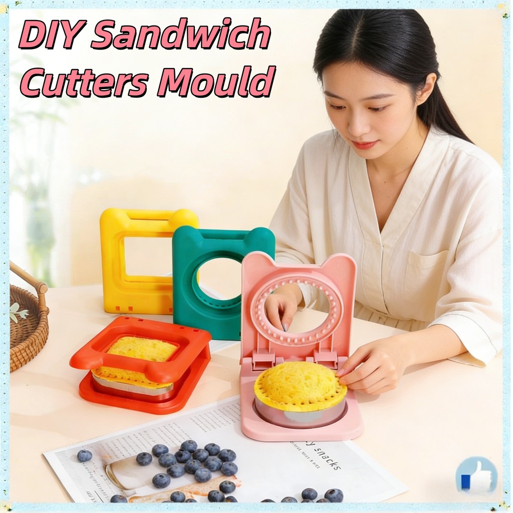 DIY Sandwich Cutters Mould Stainless Steel Sealer Flip Toast Bread Mold ...