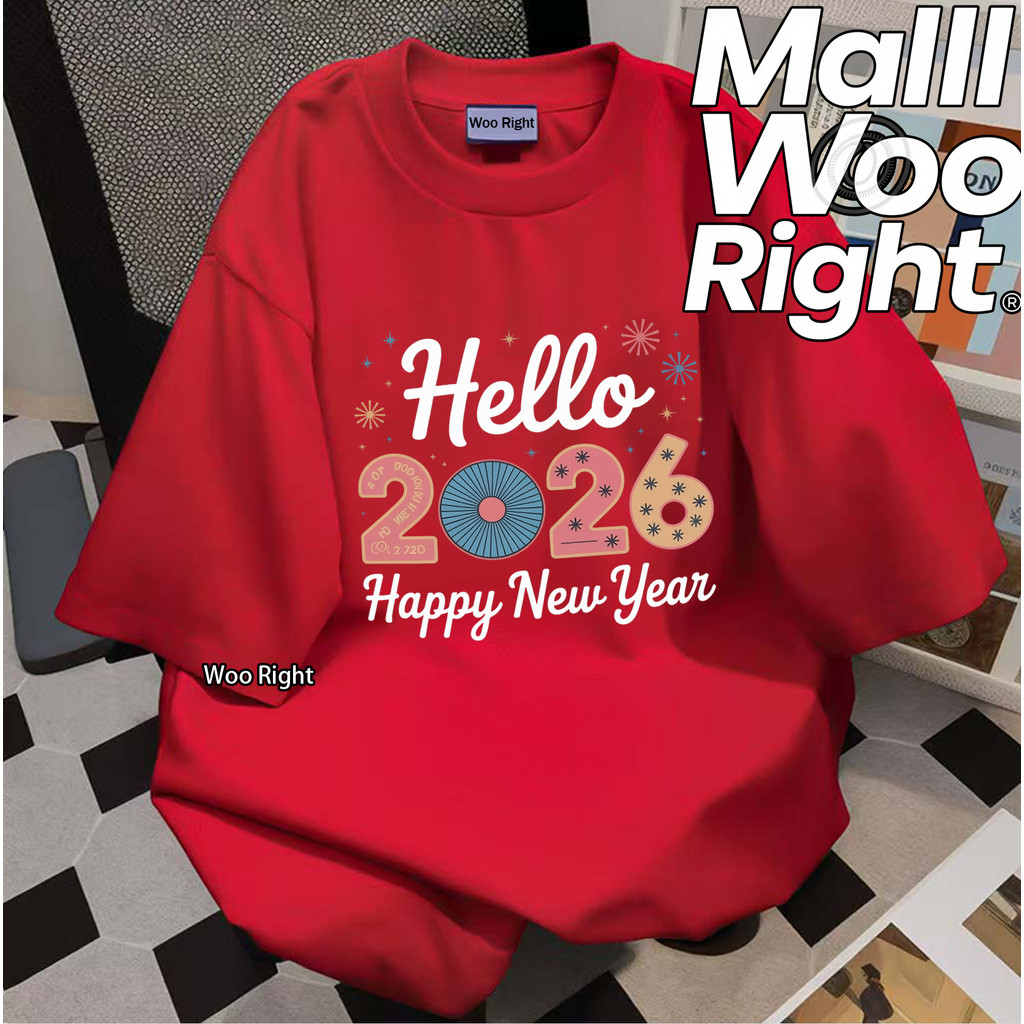 Red T-Shirt For New Year 2026 | Woo Right Brand COD Quality Available ...