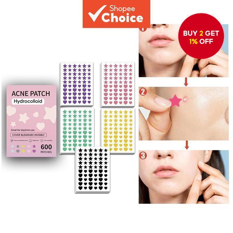 300/600 Count Acne Patches for Face to Conceal Pimples and Blemishes ...