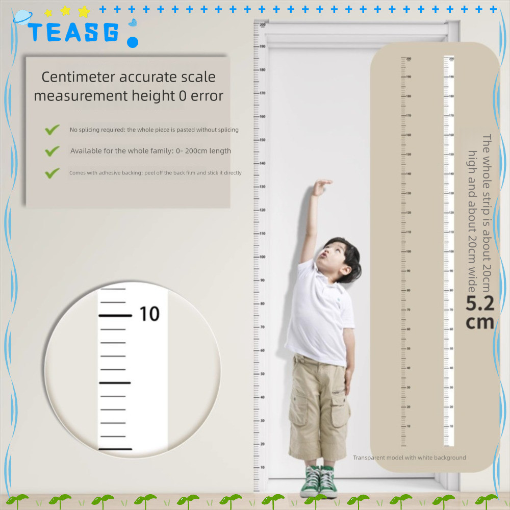 TEASG Height Measurement Sticker, Removable 2M Height Child Growth ...