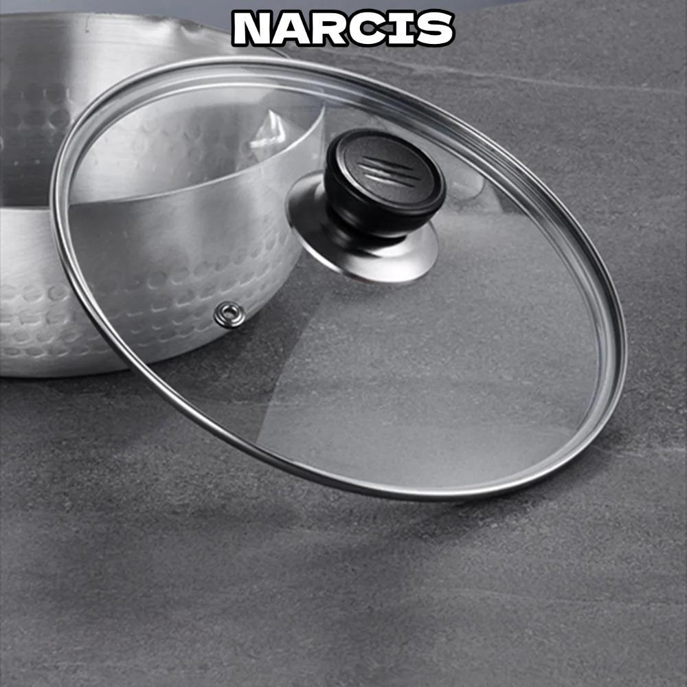 NARCIS Pot Cover, Round Tempered Glass Frying Pan Cover, Durable Anti ...
