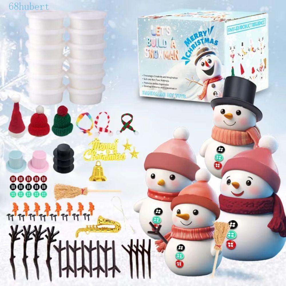 HUBERT DIY Christmas Clay Snowman Set, Creative Cultivation Hands-on ...