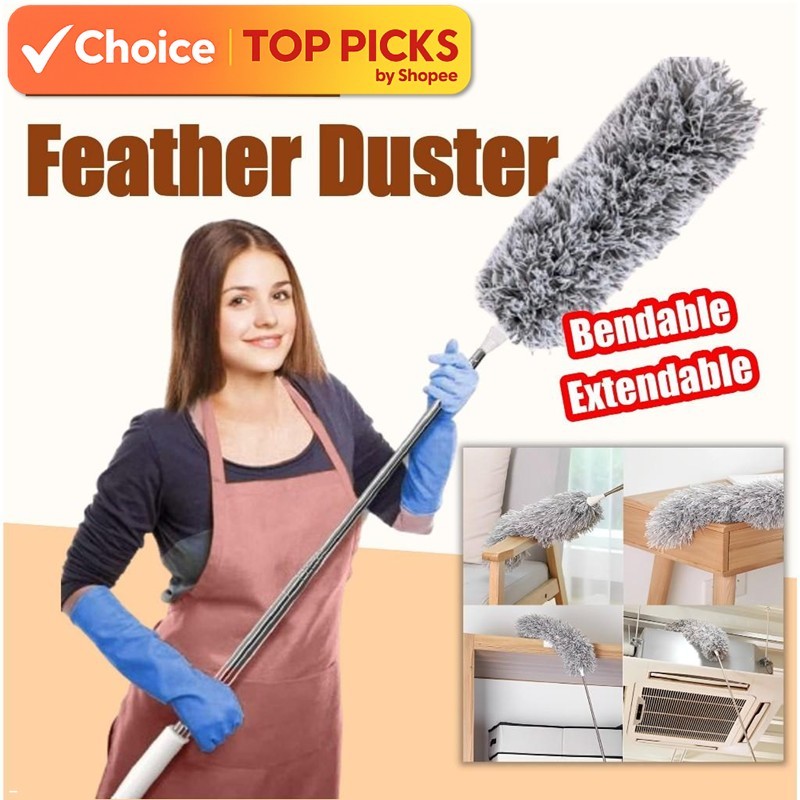 Long Microfiber Feather Duster (280cm) - Strong Absorption, Extendable ...