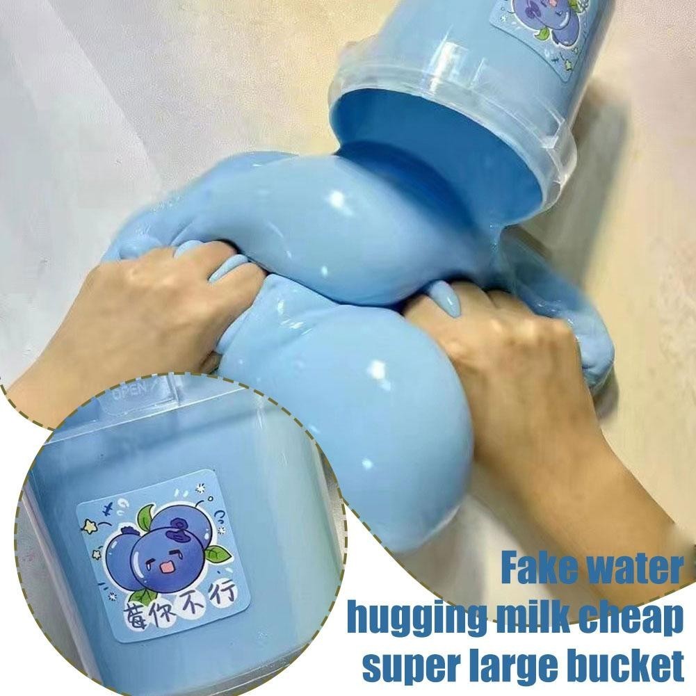 Fake Bucket Slime Foam Water Reusable Non-sticky Cover Milk Slime Girl ...