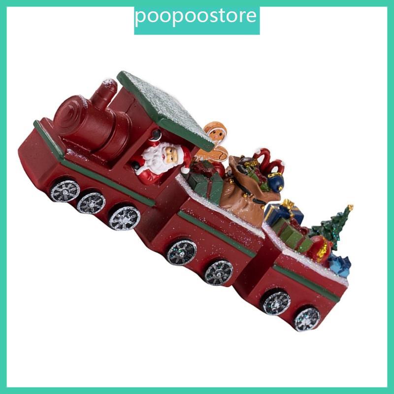 poo Handmade Christmas Train With Santa Resin Art For Seasonal ...