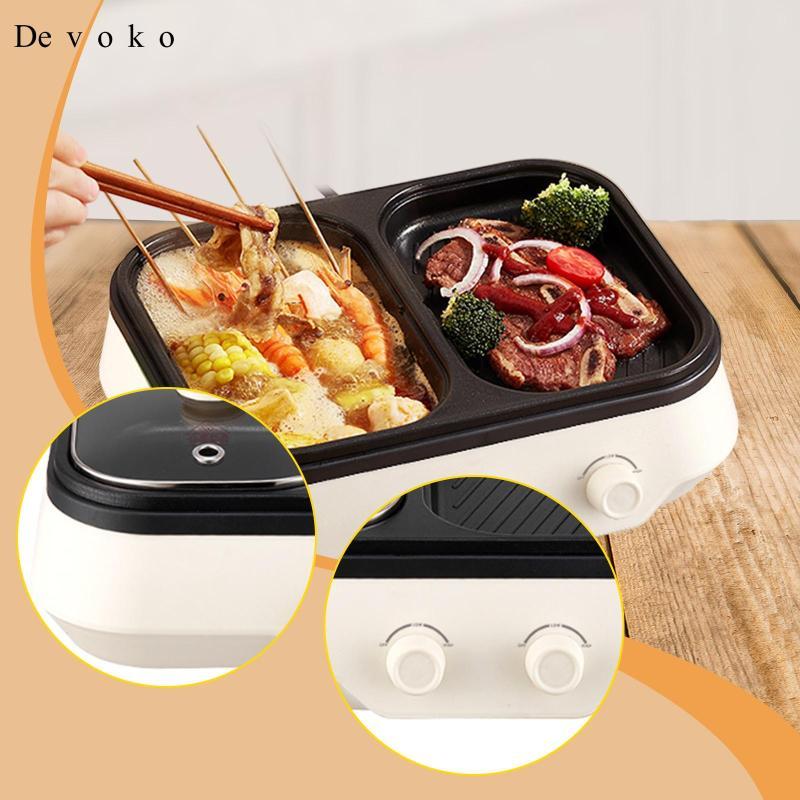 Devoko Electric Hot Pot with Grill, Cooking Pot, Shabu Pot and Griddle ...