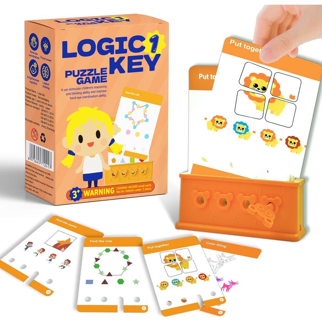 64 Activities Logic Flashcard Puzzles,Flash Cards for Toddlers 1-3 with ...