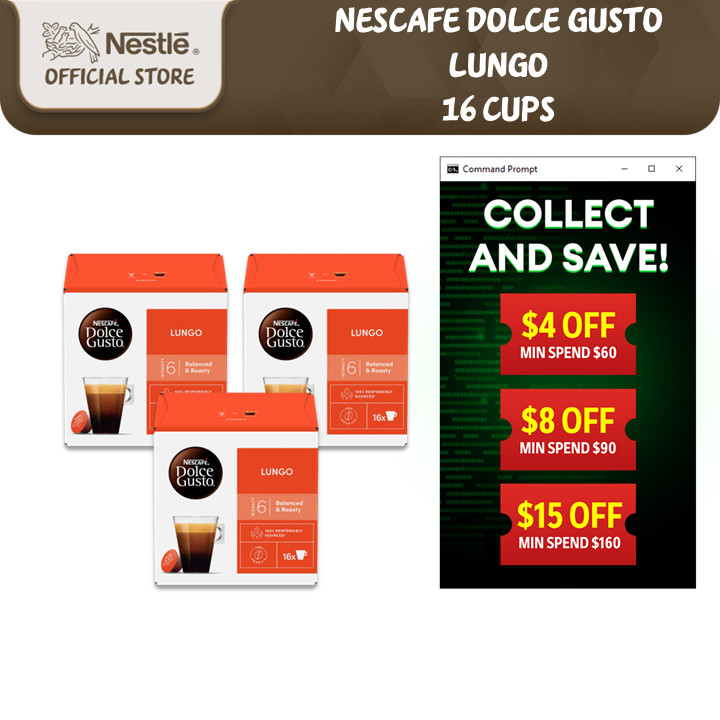[Carton] NESCAFE DOLCE GUSTO Lungo Coffee Capsules (16 servings ...