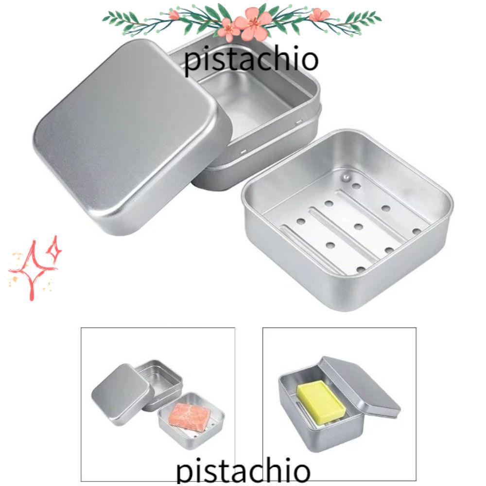 PISTACHIO Aluminum Drain Box, Portable with Lid Aluminum Soap Box ...