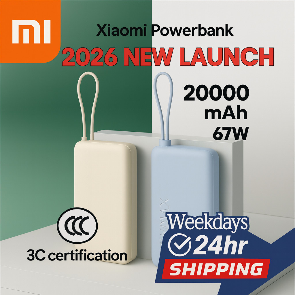 【CCC Certification】Xiaomi PowerBank 20000mAh 67W Integtated cable Super ...