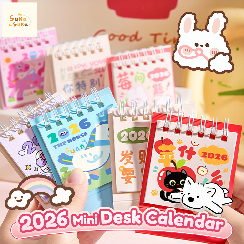 【4PCS CALENDAR 2026 MINI】Mini Pocket Calendar Desktop Kalendar Door ...
