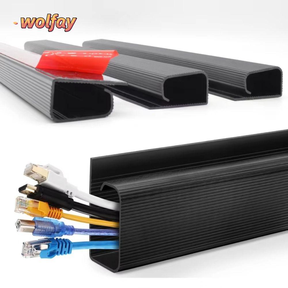 YOLANDA Desk Cable Tray, 40cm Self-Adhesive Cable Organizer, No ...