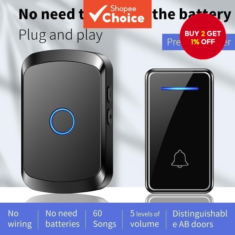 Self-powered wireless doorbell,intelligent home waterproof call bell,no ...