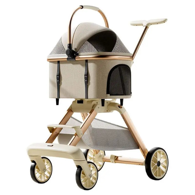Pet Stroller 3 In 1 With 4 Wheels For Medium Small Size Dogs And Cats ...
