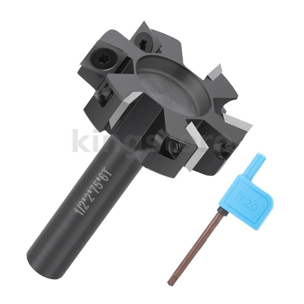 CNC Spoilboard Surfacing Router Bit 12 Shank 6 Wing 2 Inch Wood Slab ...