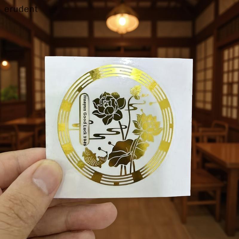 erudent 10pcs/set Lucky Carp Lotus Metal Sticker For Home Feng Shui ...