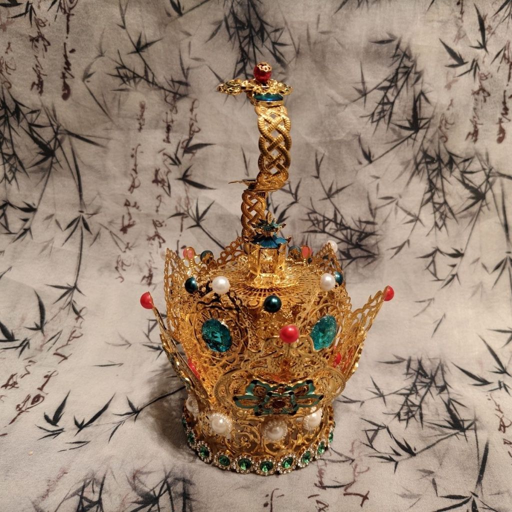 Taoist Handmade Lotus Corolla Sanqing Crown With Hexagonal Hat Ruyi ...