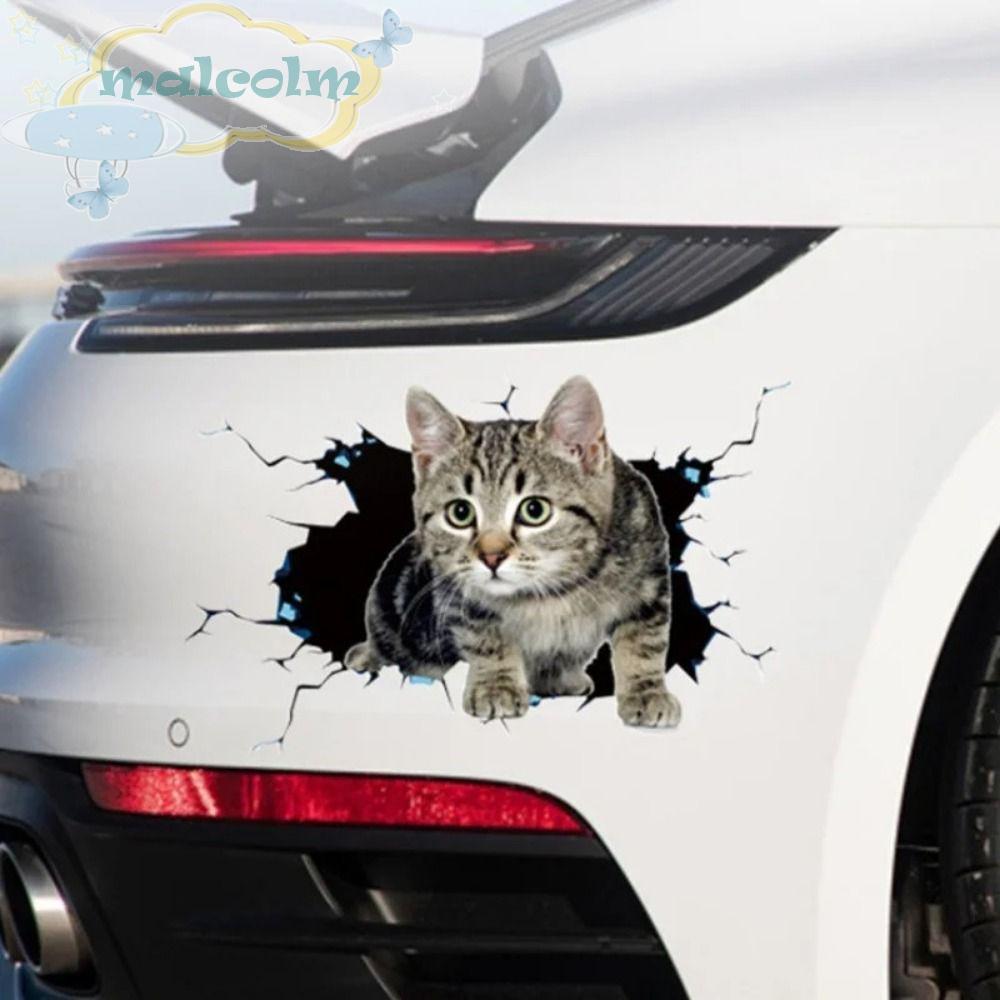 MALCOLM Simulation Cats Car Sticker, PVC 3D Cat Car 3D Cat Stickers ...
