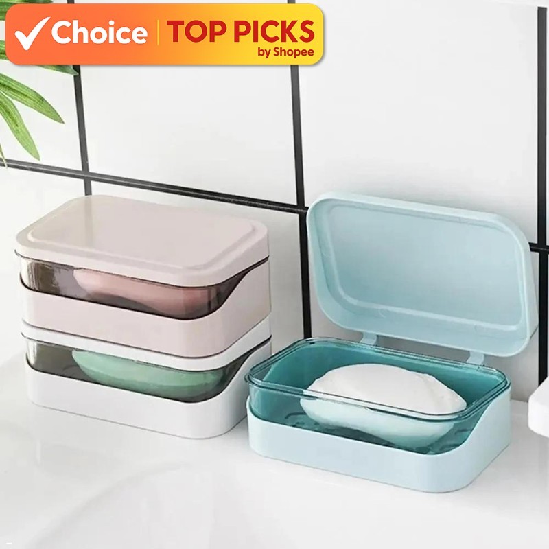 Loder Soap Box Container With Lid Dustproof Soap Dish Holder Durable ...