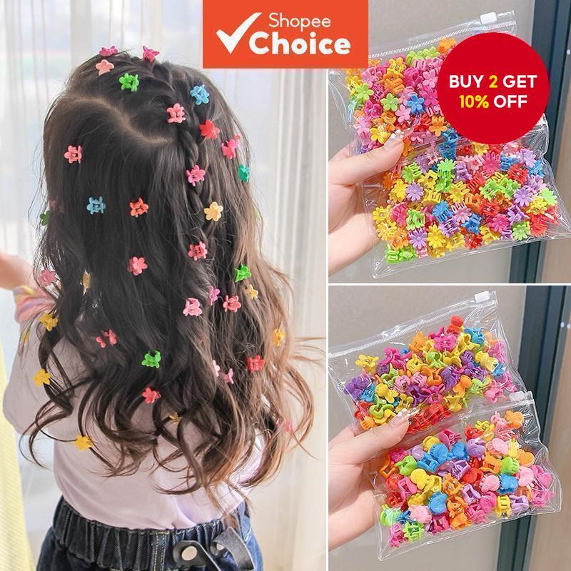 Mini Flower Hair Clips Set 50PCS | Korean Style Colorful Cute Baby ...