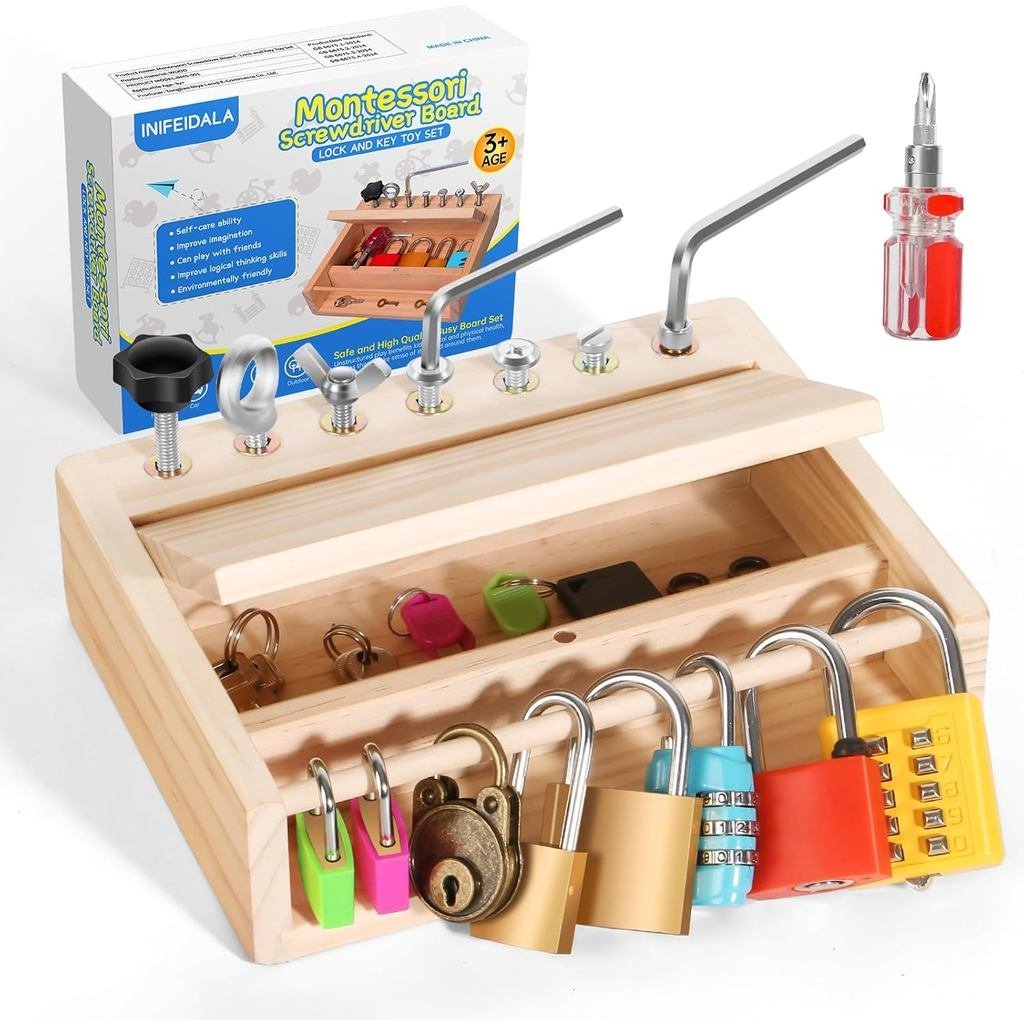Montessori Toys for 3 4 5 Year Old,Montessori Screwdriver Board Set ...