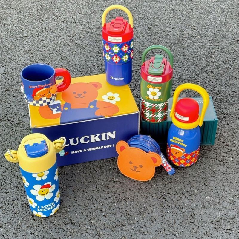 2025 Luckin Coffee &Wiggle Wiggle Christmas collection Stainless Steel ...