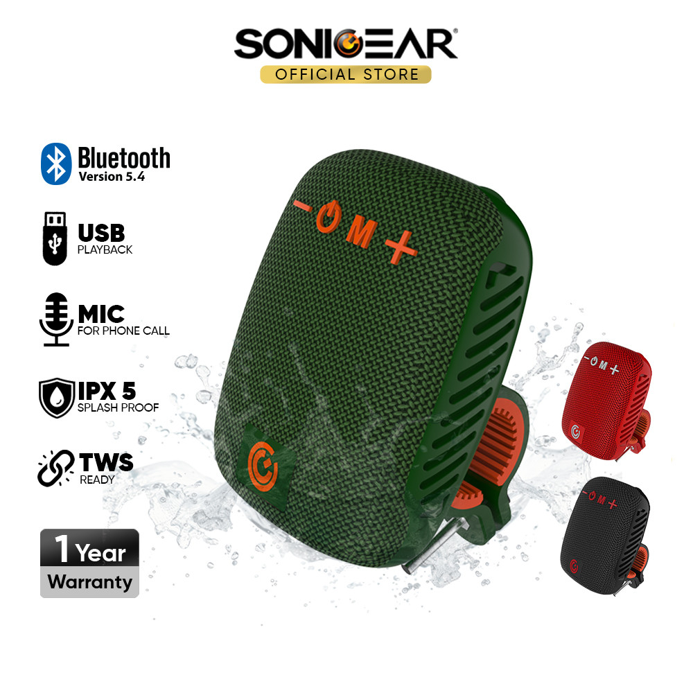 SonicGear SonicGo Bike Clipz TWS IPX 5 Bluetooth 5.3 Portable Wireless ...