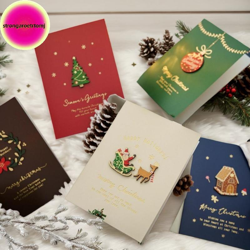 Strongaroetrtomj Merry Christmas Cards Set With Envelope New Year ...