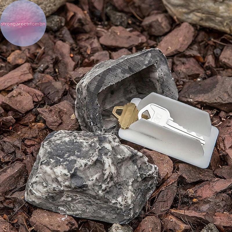 Strongaroetrtombn Resin Stone Key Box, Fake Rock Simulated Stone Key ...
