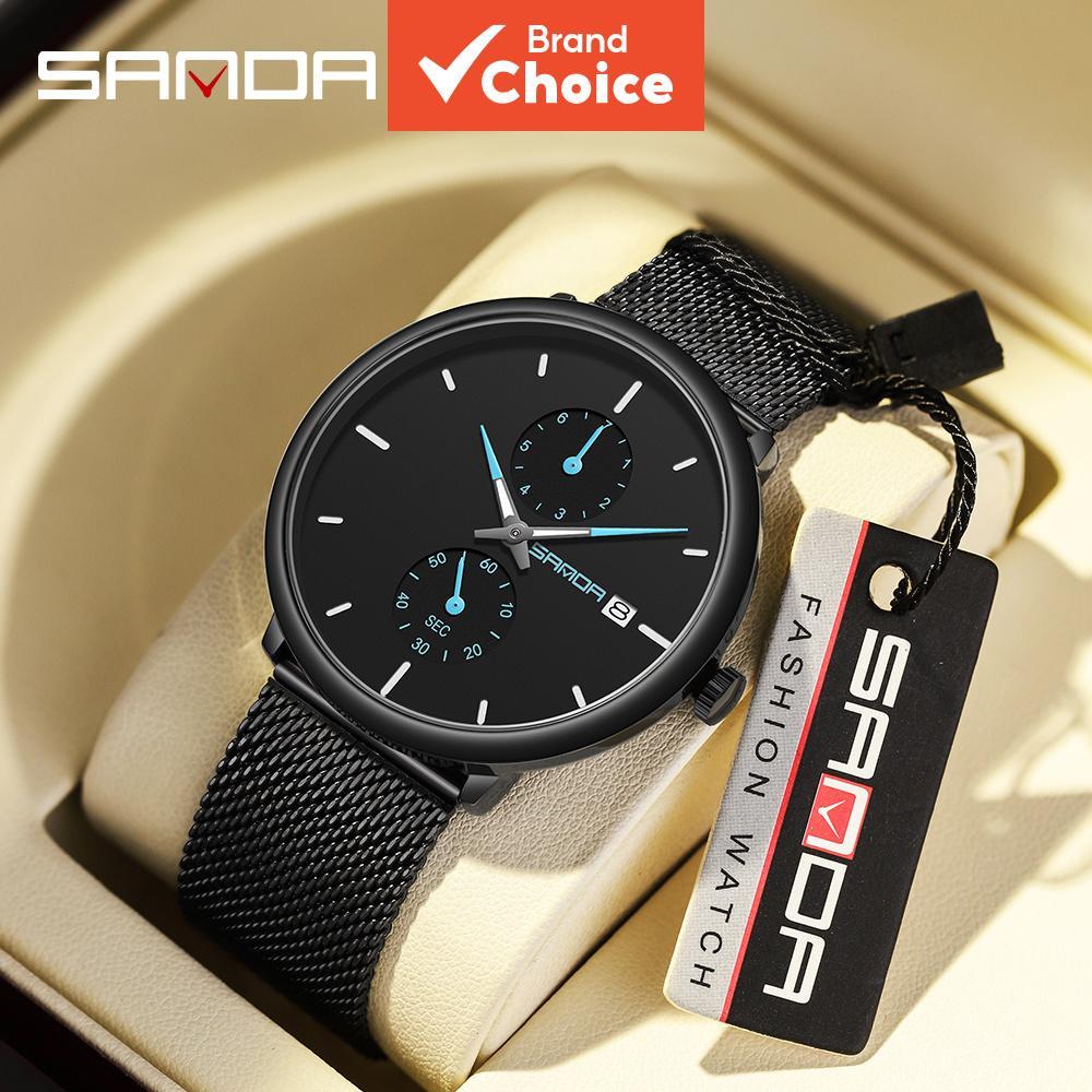 SANDA Calendar waterproof quartz fashion trend simple and ...