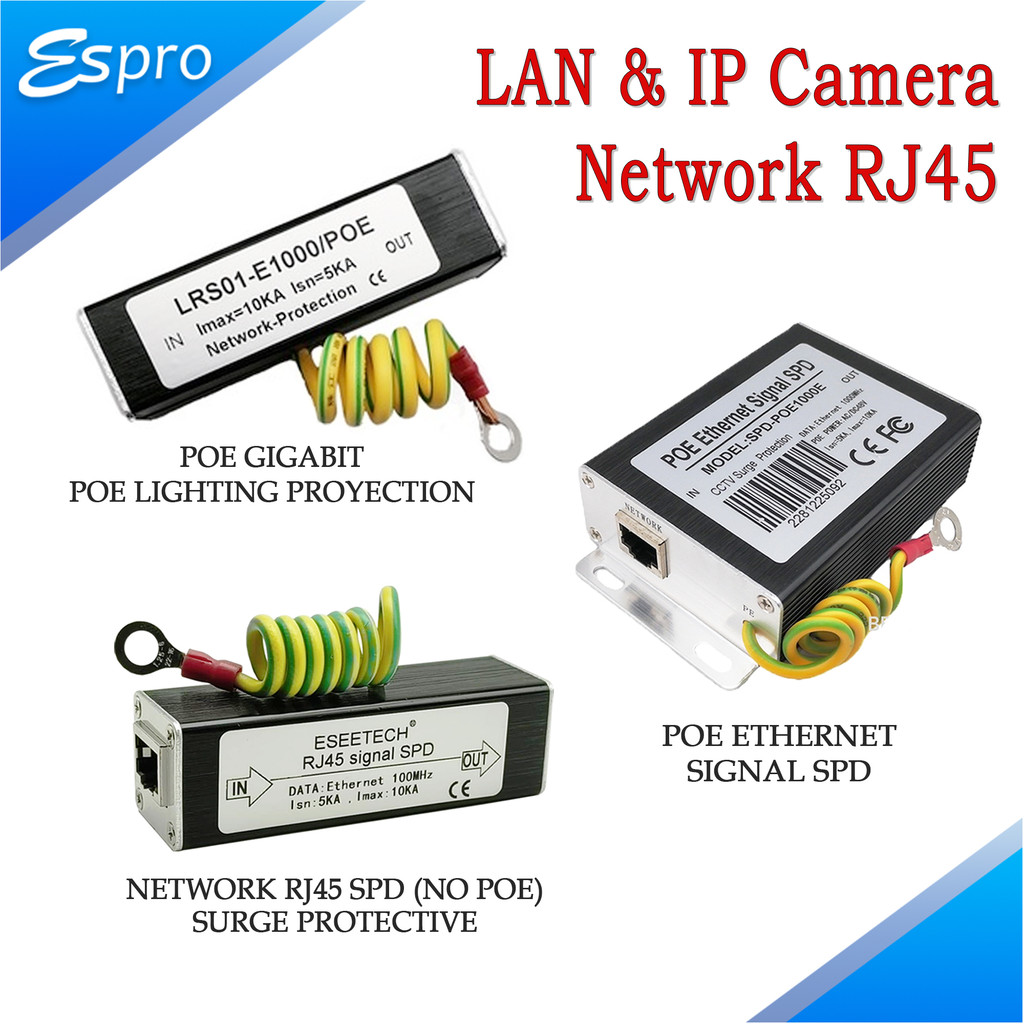 LAN & IP Camera Network RJ45 Surge Protector POE Gigabit Poe Network ...
