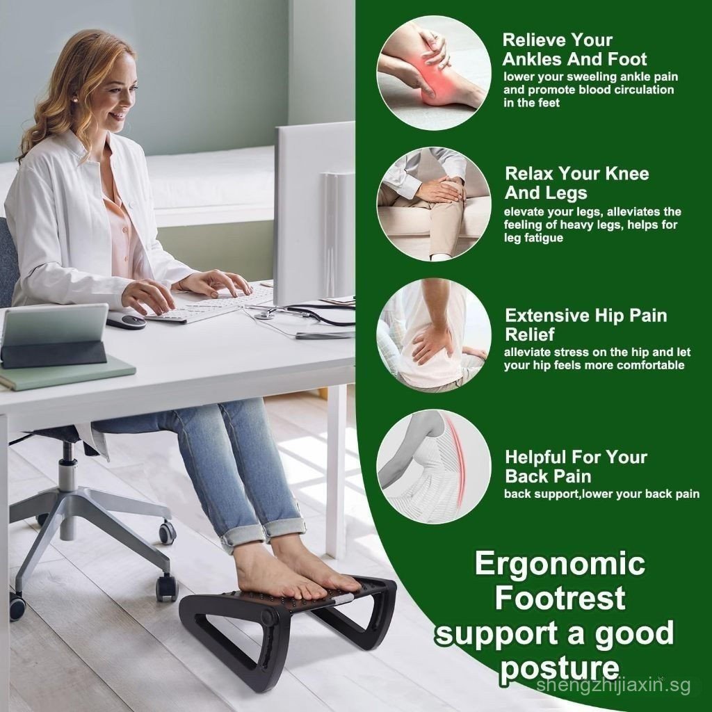[SG local send] Ergonomic Footrest 6-Level Height Adjustable Angle ...