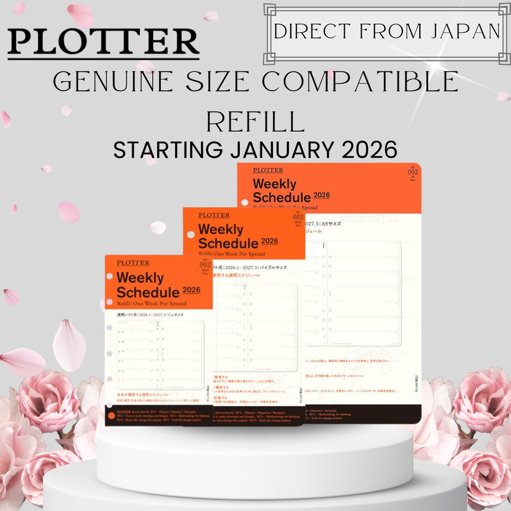 PLOTTER 2026 Weekly Planner Refill - Various Sizes (Starting January ...