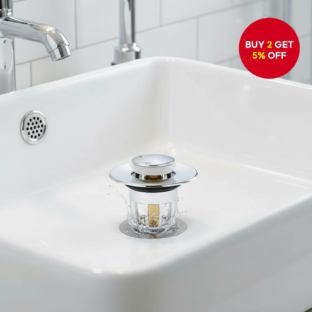 Push-Type Rebound Sink Plug – Anti-Smell Copper Core Stopper for ...