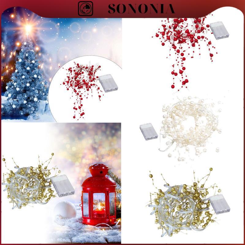 SONONIA Christmas String Lights Ornament LED Lighted Beaded Christmas ...