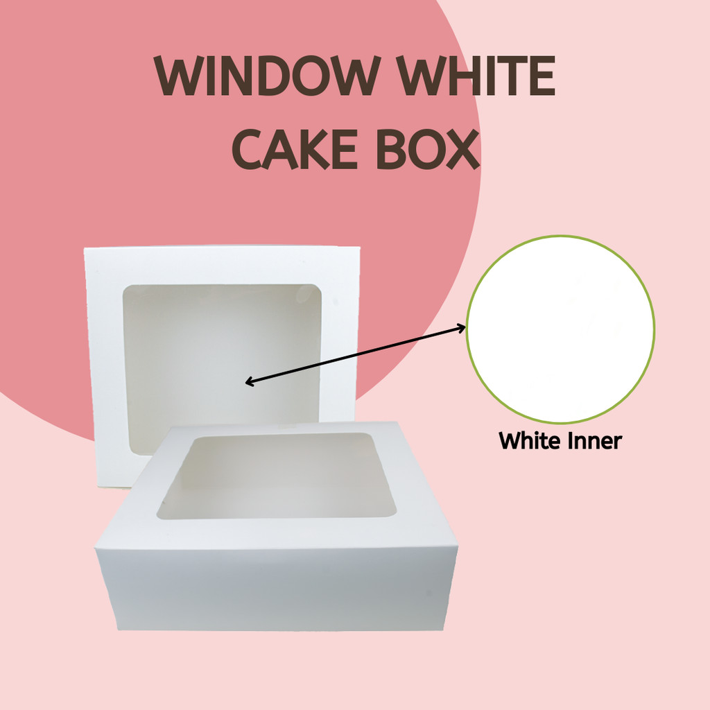 Window Cake Box Kotak kek Food Storage Box White Cake Box Kotak Kek ...