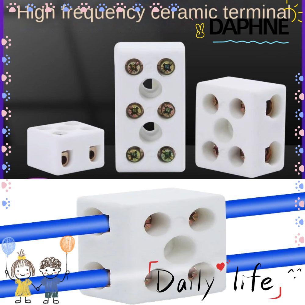 DAPHNE Ceramic Wiring Terminal Block, 2 In 2 Out Electrical Screw Wire ...