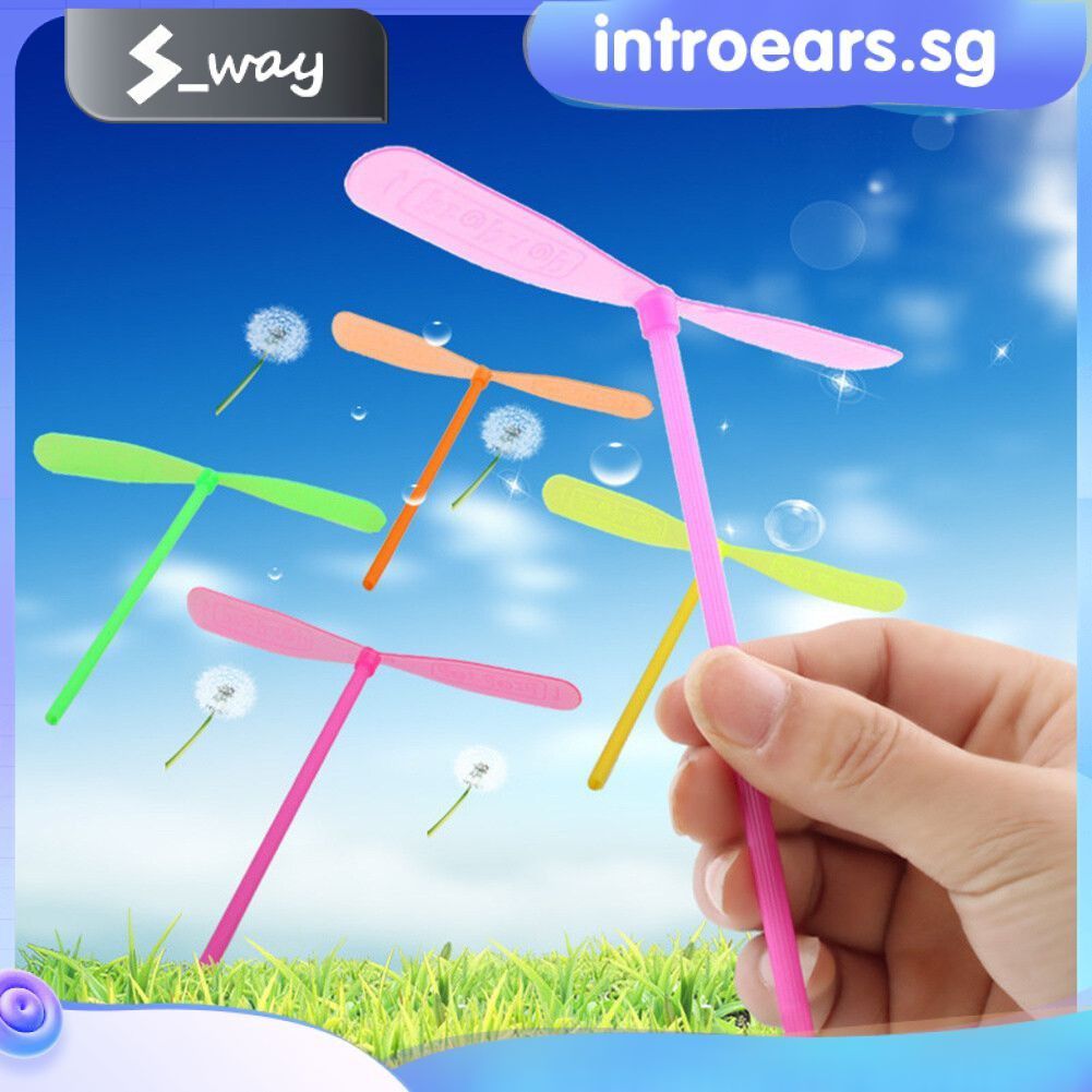 INTR DXY Novelty Plastic Bamboo Dragonfly Propeller Toy Plastic Hand ...
