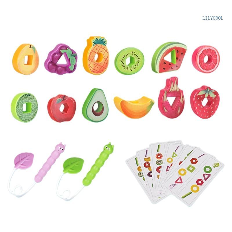 【CH】 Children Toy Fruit Blocks Stringing Game for Toddlers Early ...
